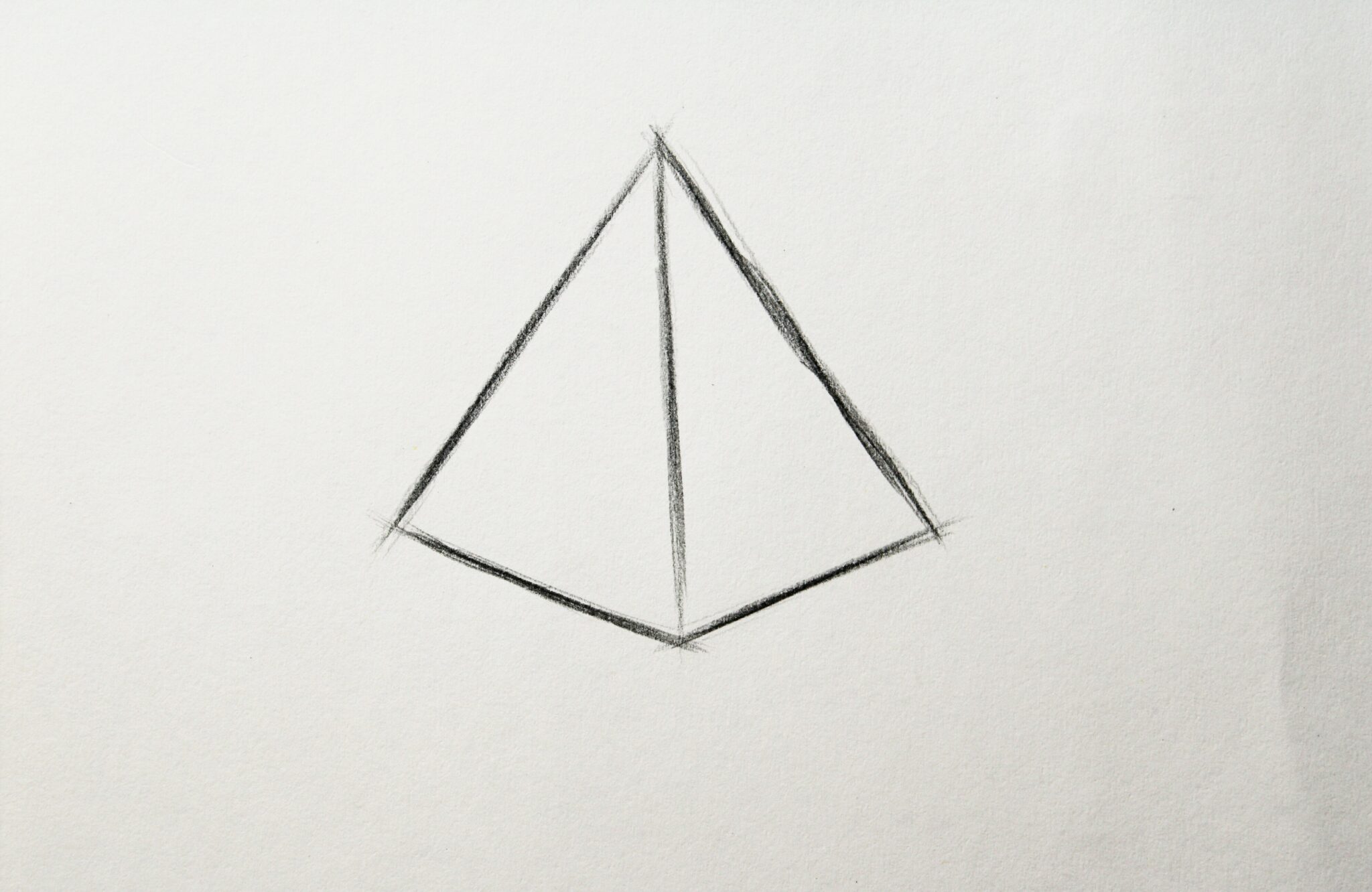 Drawing Basic Shapes : How to draw a Pyramid shape tutorial step by ...