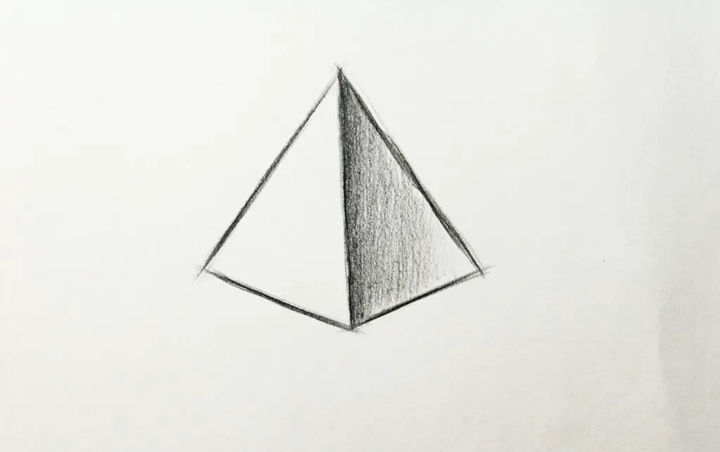 Drawing Basic Shapes : How to draw a Pyramid shape tutorial step by ...