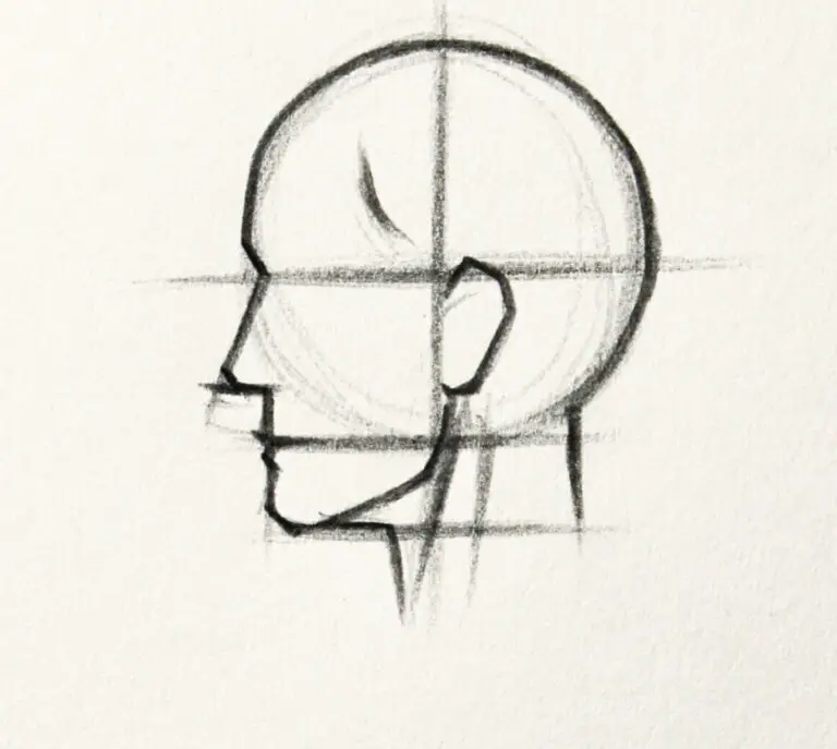 How to draw a Head Side View | Head Drawing Tutorial Step By step for Beginners - draweazy