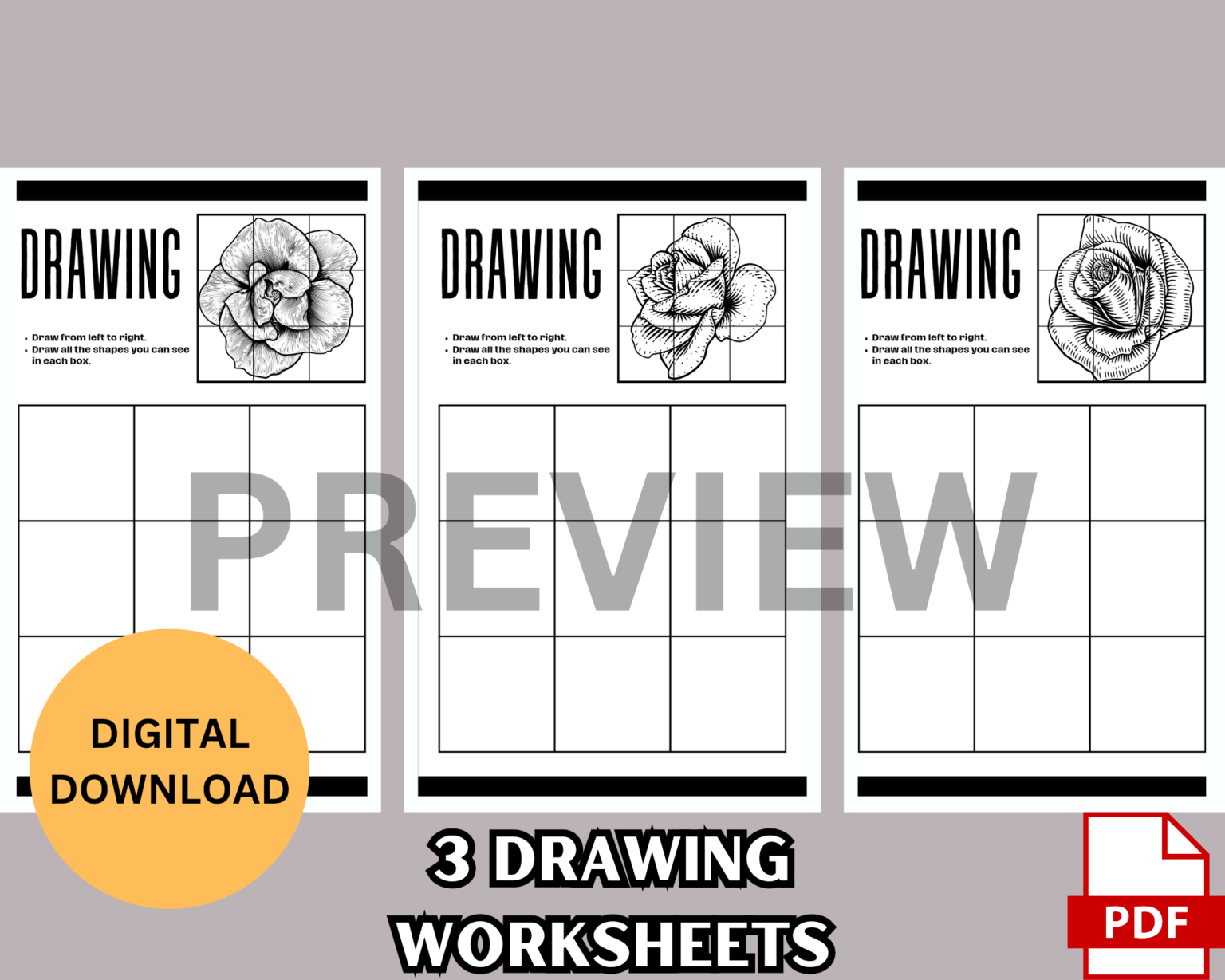 Drawing Practice Sheets (PDF) Printable | Download Drawing Work Sheets ...