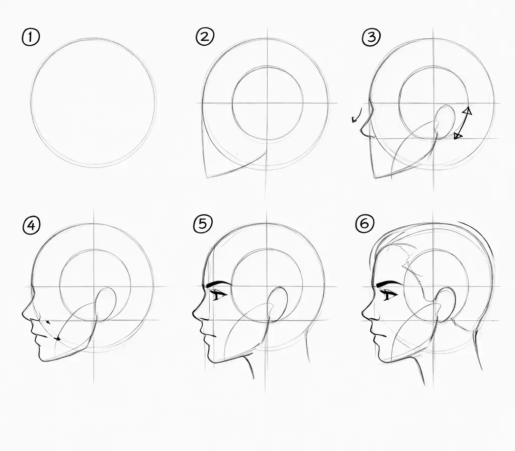 Learn to Draw a Human Face (Side View) Step by Step | Face Drawing For ...